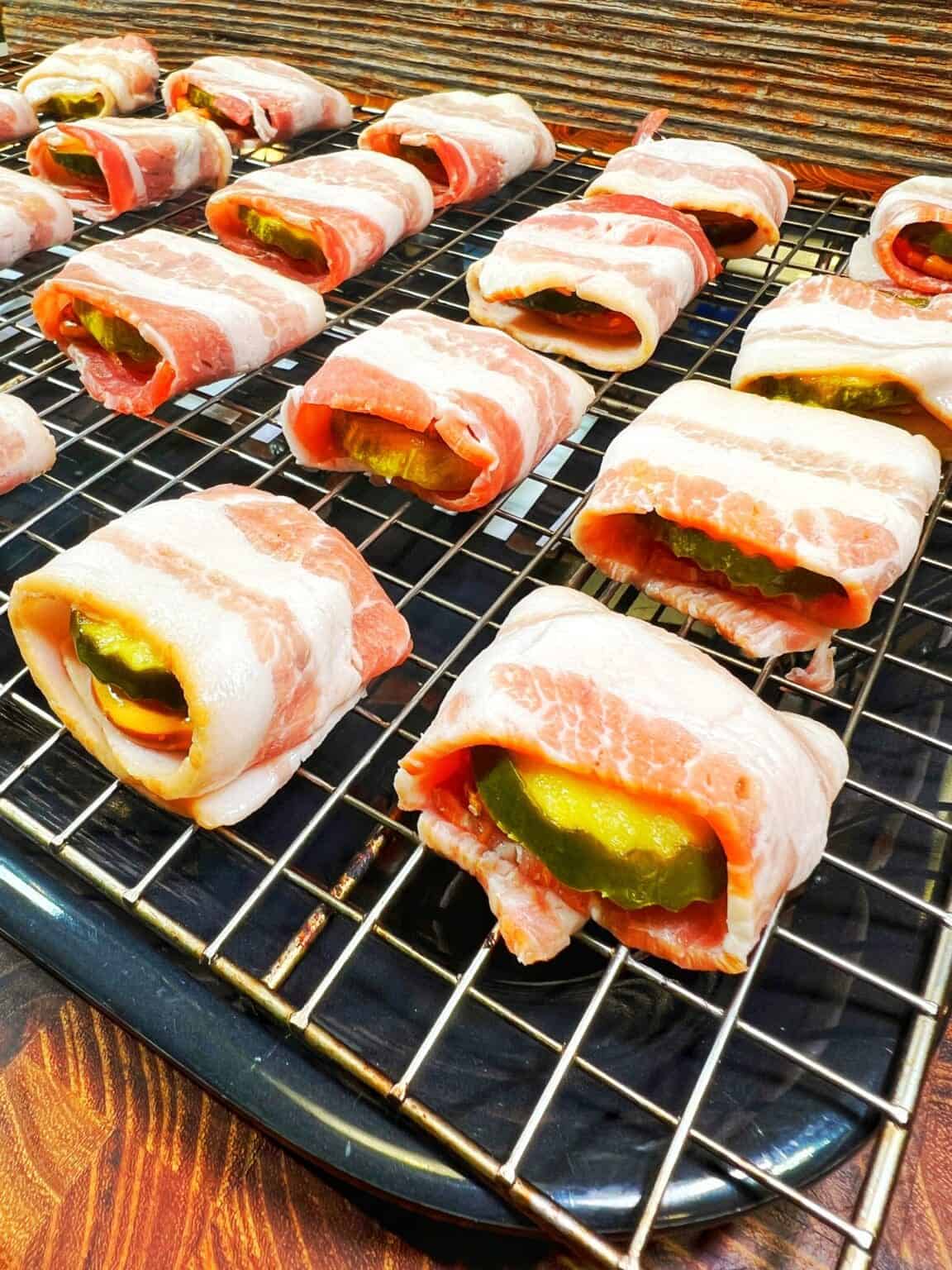Honey Mustard Bacon Wrapped Pickles