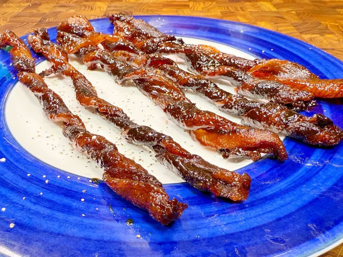 Smoked Bacon Jerky Twists - Easy Bacon Snacks Recipe