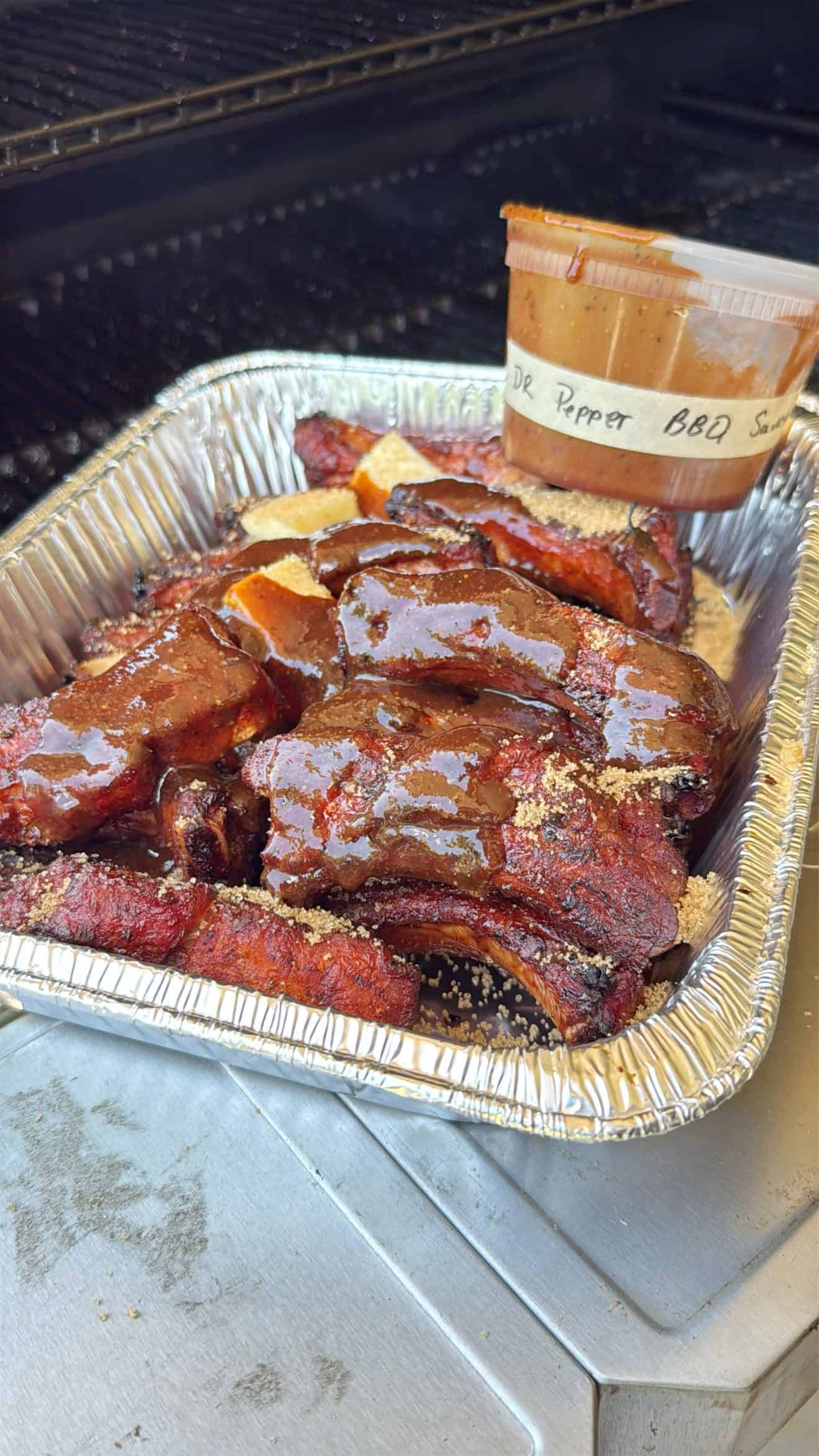 EASY Smoked Dr Pepper Party Ribs w/ BBQ Sauce Recipe